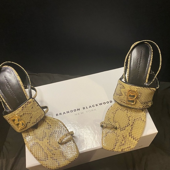 Brandon Blackwood | Shoes | Brandon Blackwood Snake Print Sandals ...